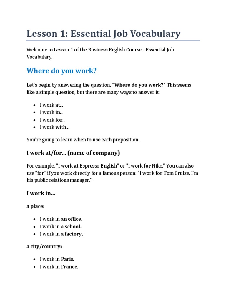 Business English for Beginners | PDF | Telecommuting | Layoff