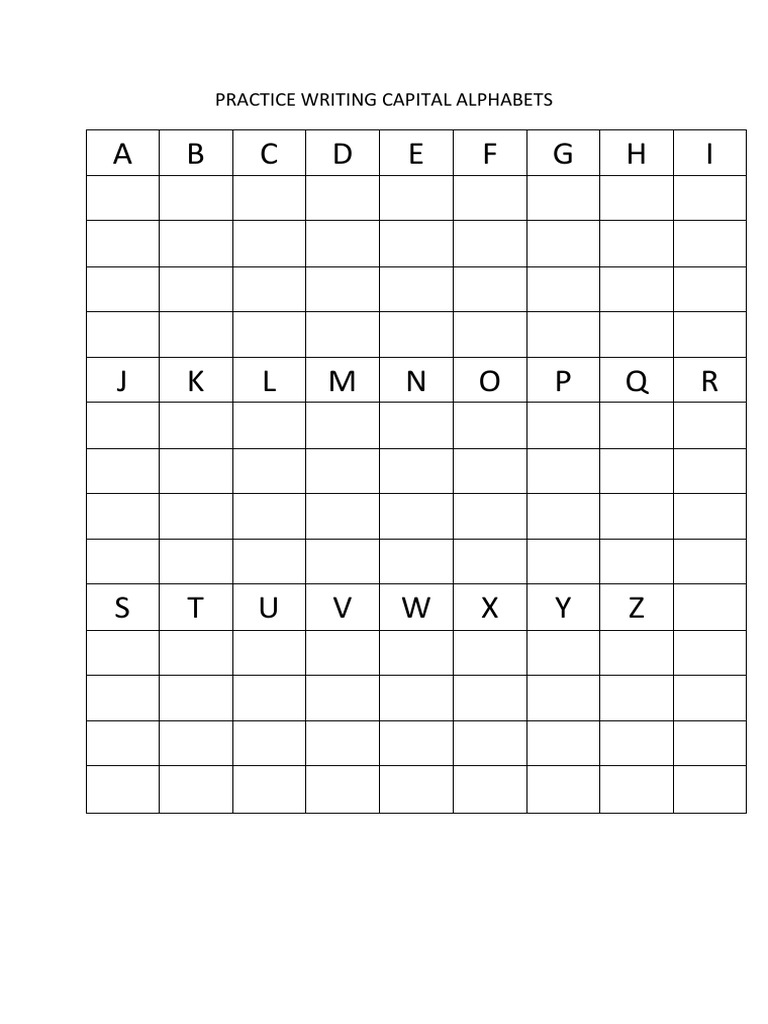Practice Writing Capital Alphabets | PDF | Collation | Writing