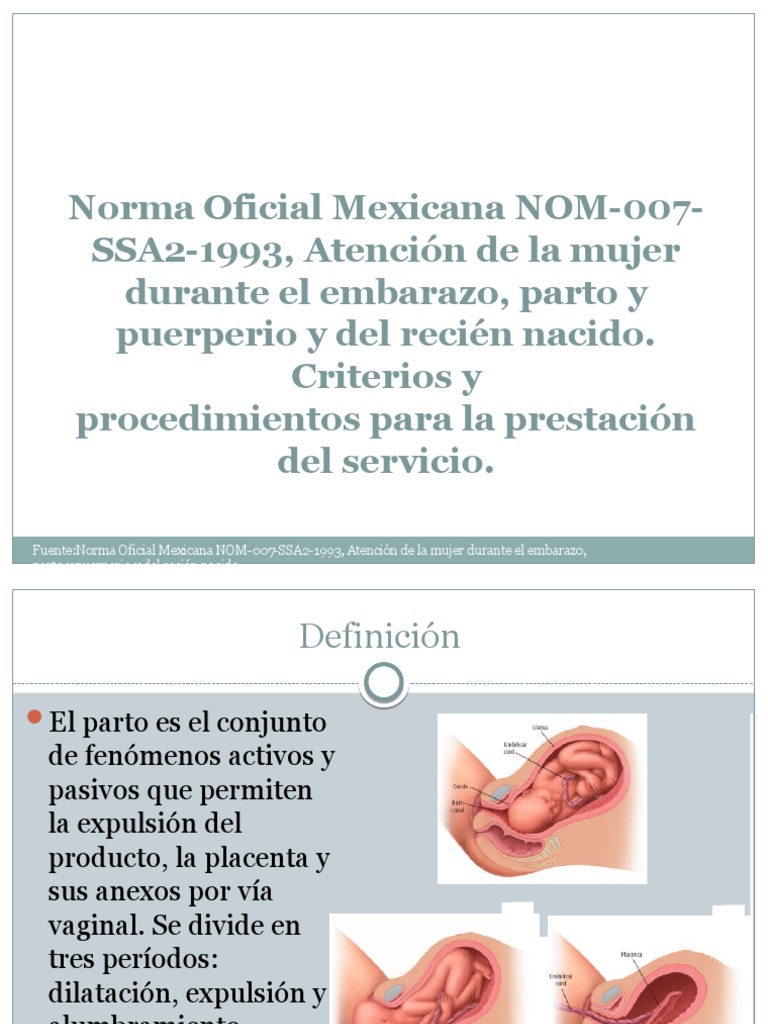 Norma Oficial Mexicana NOM-007-SSA2-1993, Atención de La | PDF | Business | Parto