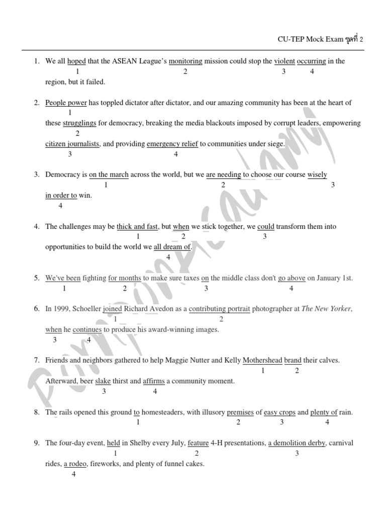 Cu Tep Mock Exam2 | PDF