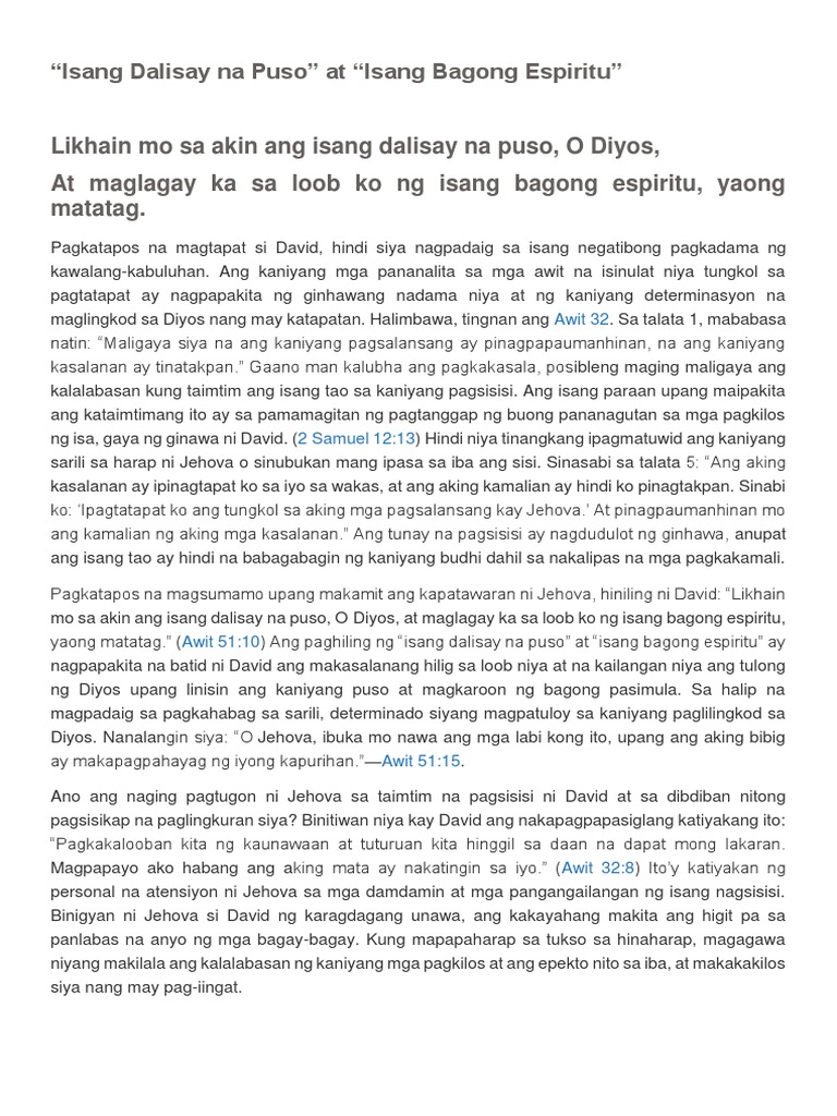 Isang Dalisay Na Puso | PDF