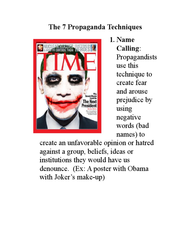 1 Seven Propaganda Techniques Display | Download Free PDF | Propaganda ...