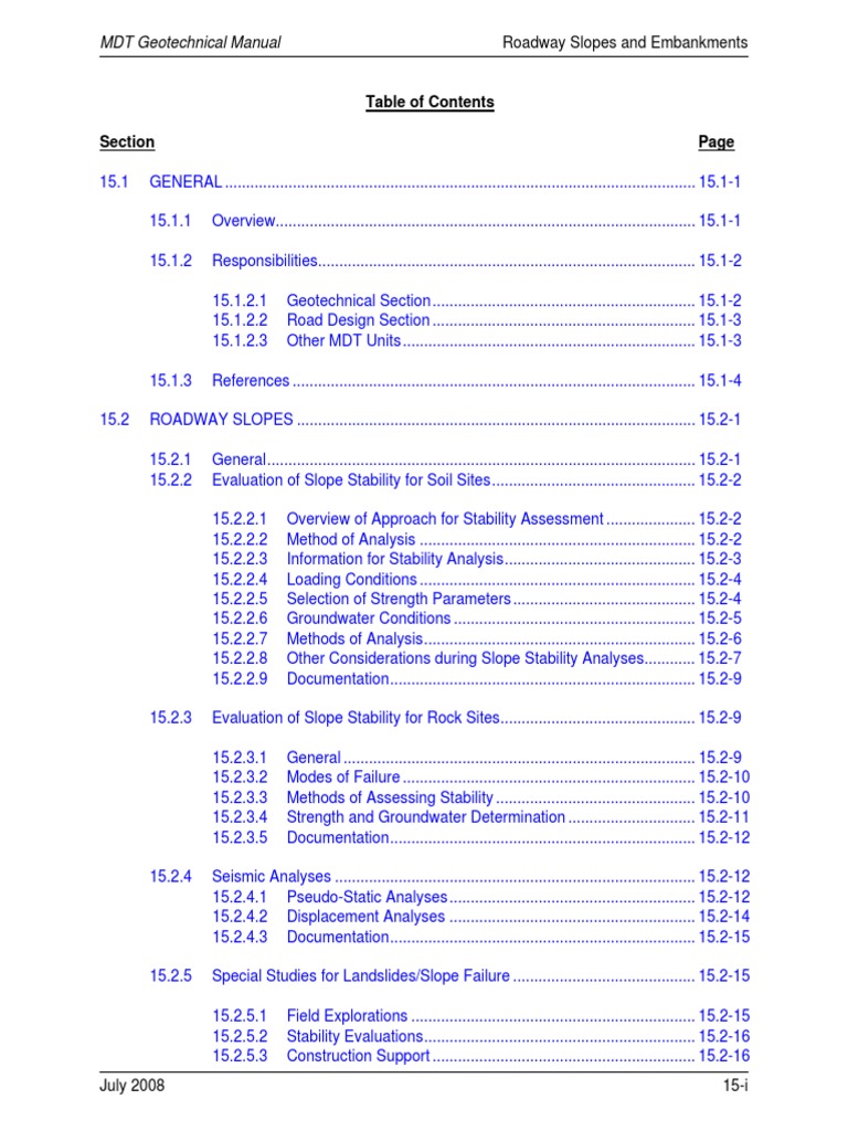 MDT Geotechnical Manual | PDF | Geotechnical Engineering | Strength Of Materials