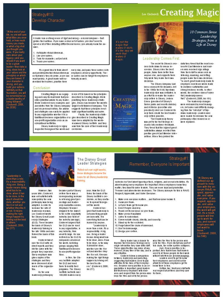 Creating Magic Summary - Lee Cockerell | PDF | Leadership | Cognition