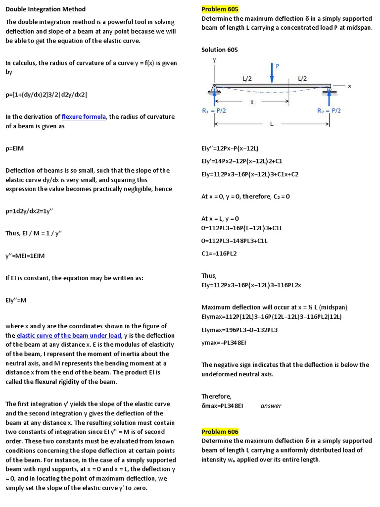 Beam Deflection | PDF | Tangent | Bending