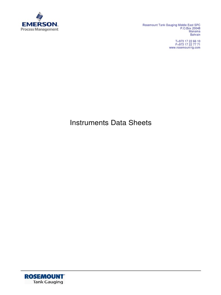 Instrument Data Sheet - Compressed | Download Free PDF | Electrical ...