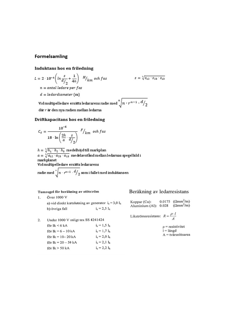 Formelsamling | PDF