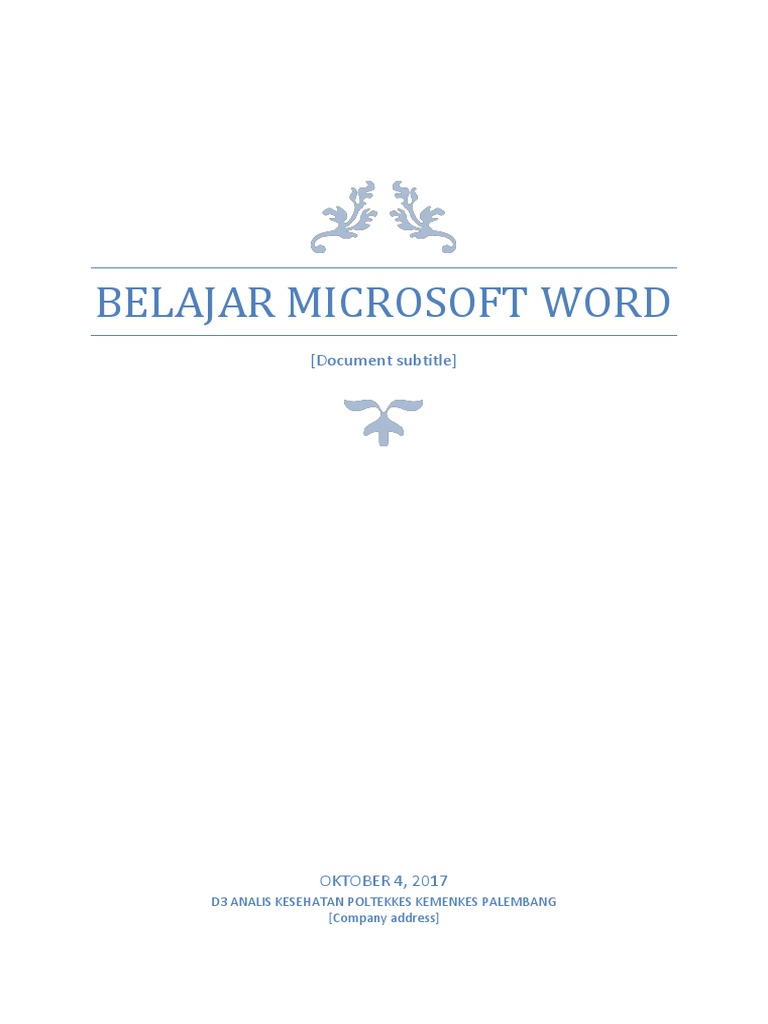 Belajar Microsoft Word: (Document Subtitle) | PDF