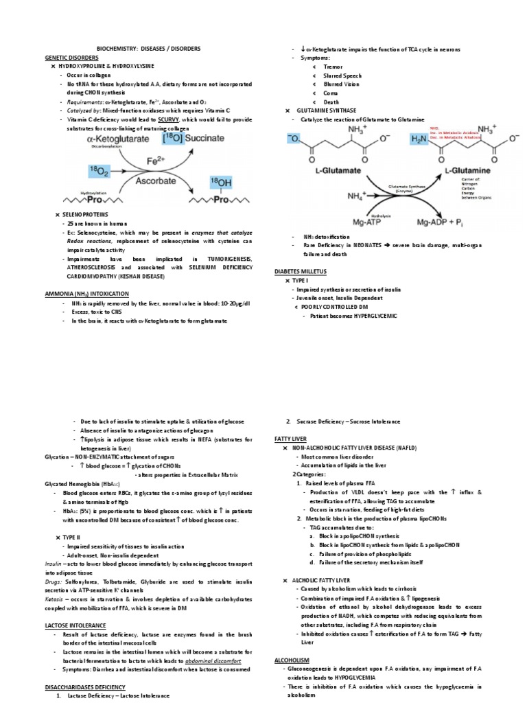 Biochemistry: Diseases / Disorders Genetic Disorders | PDF | Insulin ...