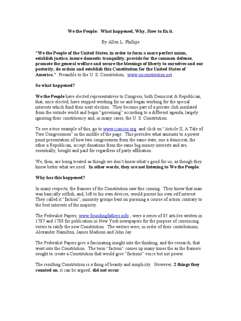 We The People | PDF | The Heritage Foundation | United States Constitution