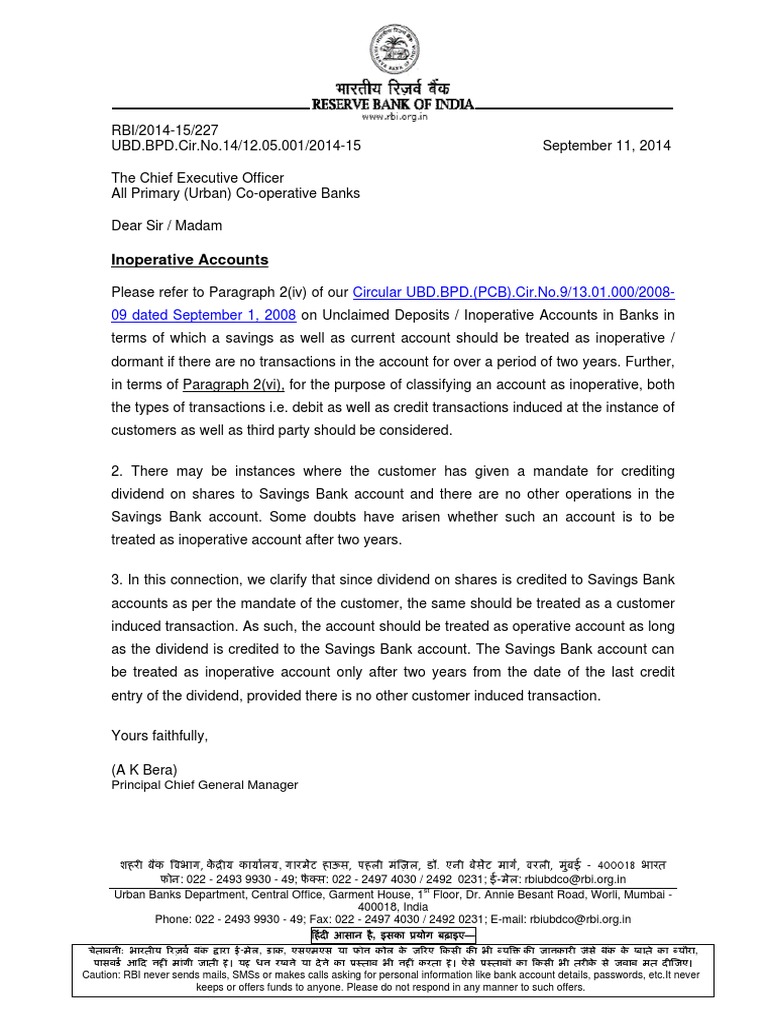 Inoperative Account Definition | PDF | Debits And Credits | Financial ...