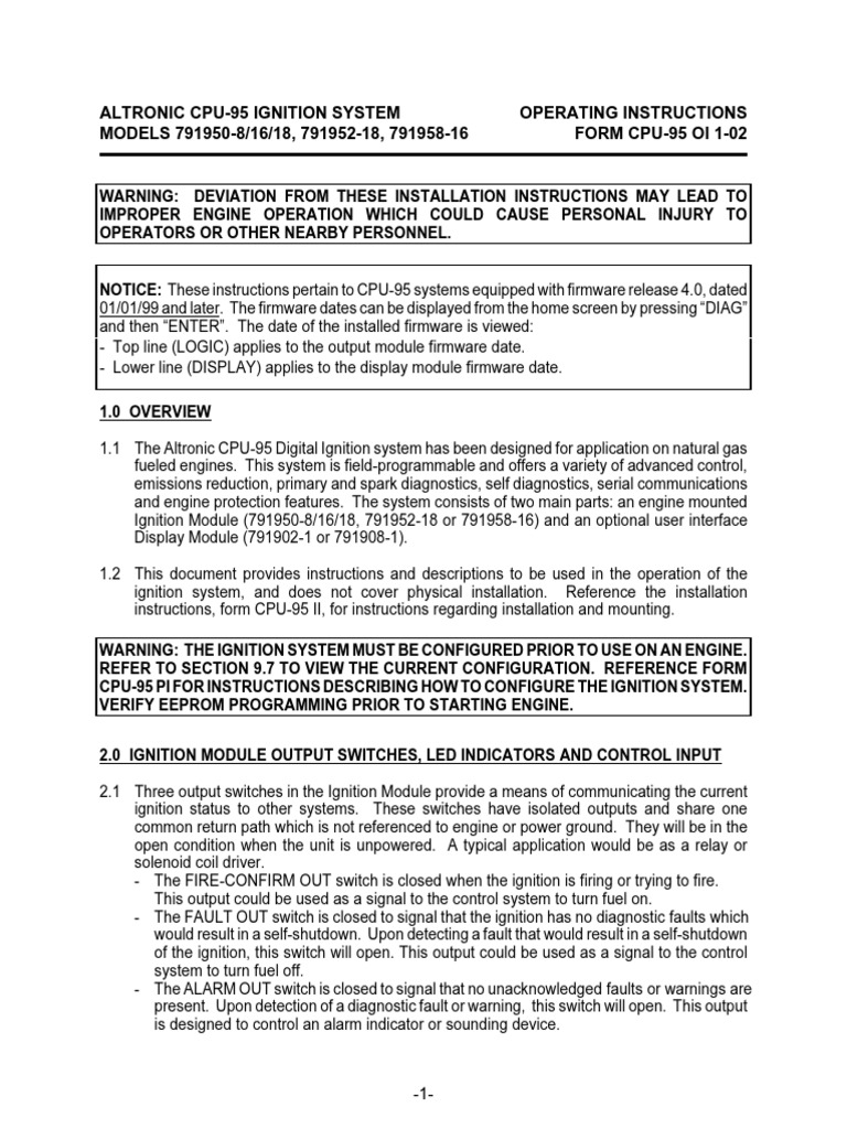 Altronic Ignition PDF | PDF | Programmable Logic Controller | Ignition ...