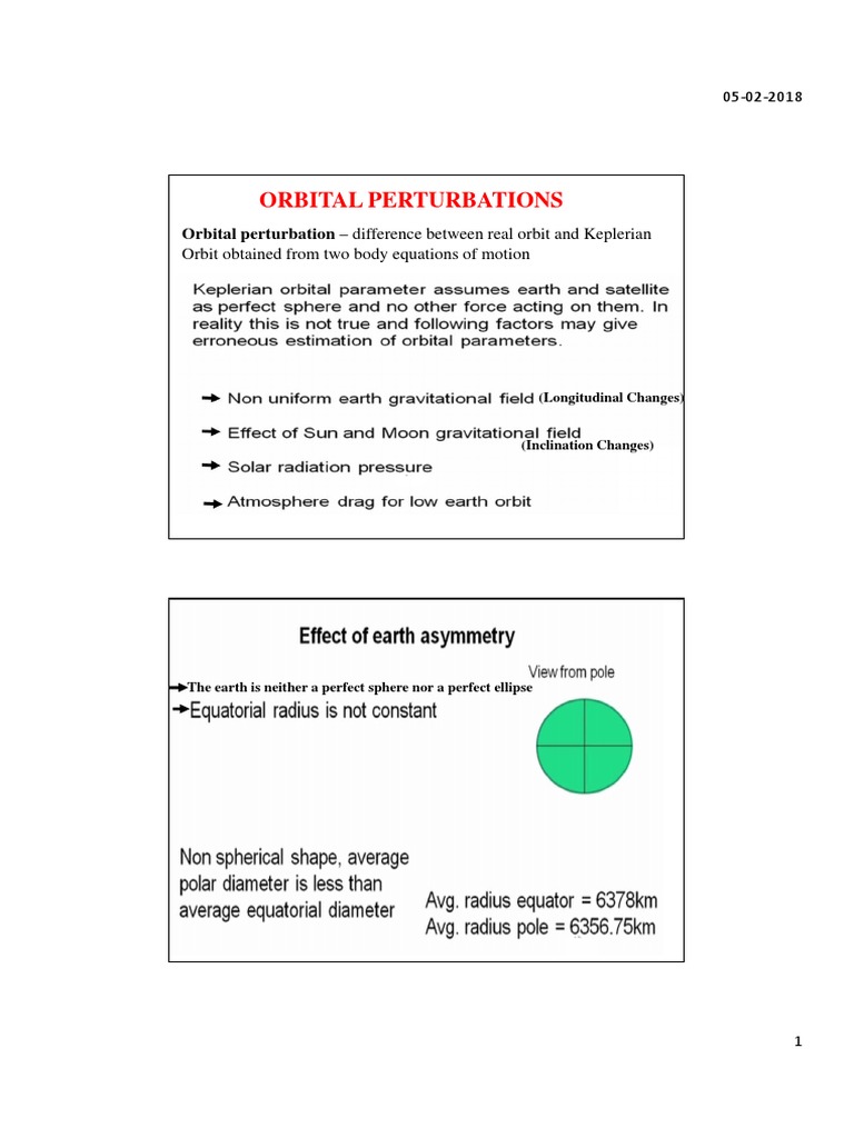 Orbital Perturbations: Orbital Perturbation - Difference Between Real Orbit and Keplerian | PDF ...