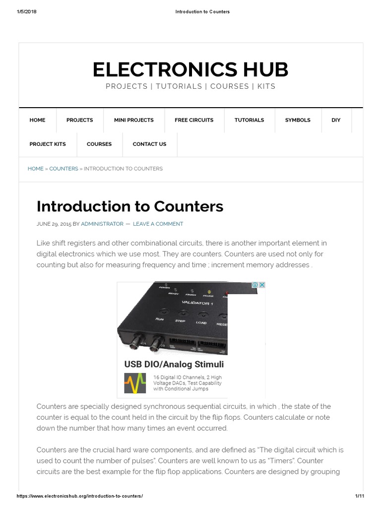 Introduction To Counters | PDF | Electronic Circuits | Logic Gate