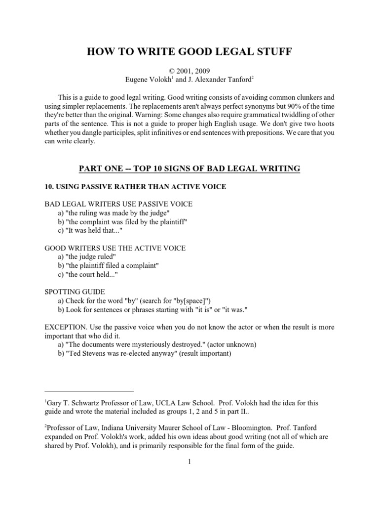 Guide to Effective Legal Writing | PDF