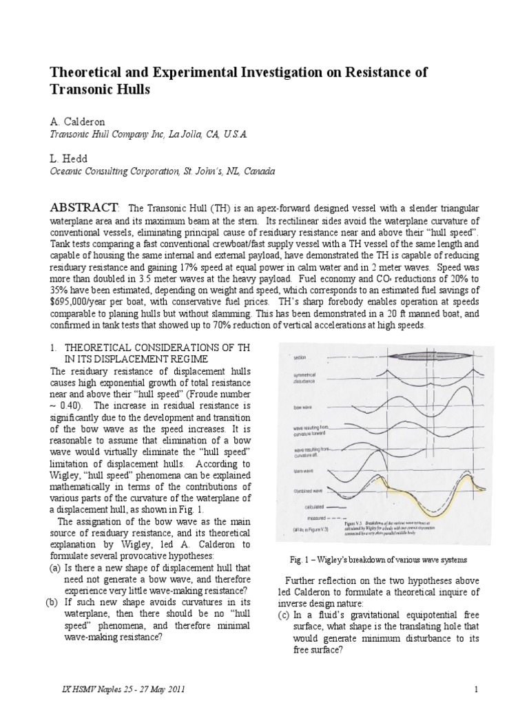 Transonic Hulls | PDF | Drag (Physics) | Fluid Mechanics