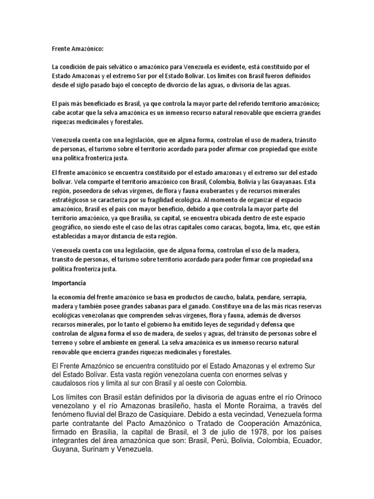 Frente Amazónico | PDF | Selva amazónica | río Amazonas