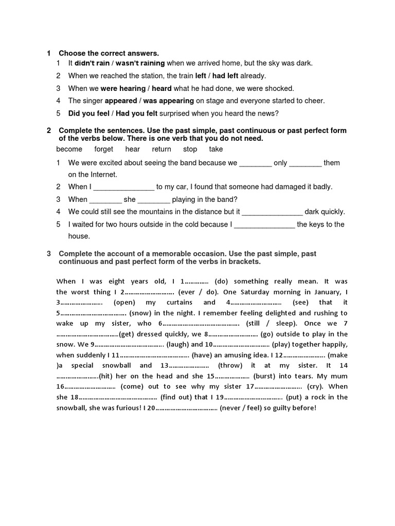 Past Tense Contrast | PDF | Rules | Syntax