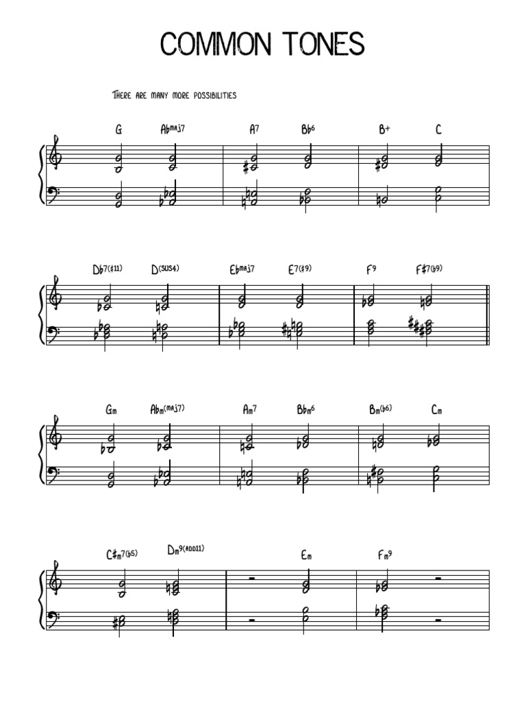 Common Tones: G A Œ Š7 A7 B 6 B& C | PDF