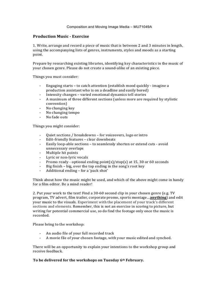 CMIM Excercise 2018 | PDF | Performing Arts | Entertainment