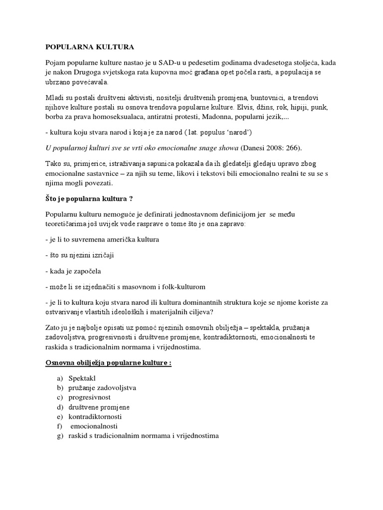 Popularna Kultura | PDF