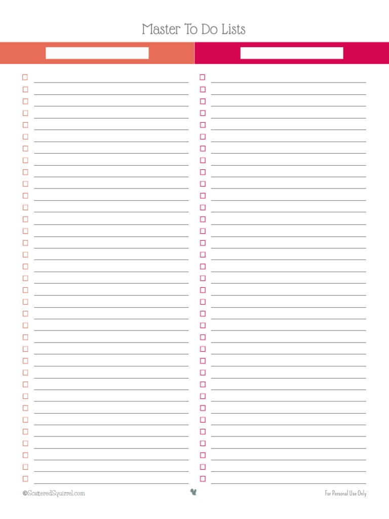 Master To Do Lists: For Personal Use Only | PDF