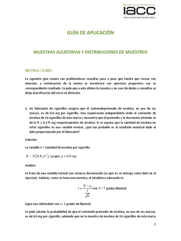 Guia31 PDF | PDF | Muestreo (Estadísticas) | Diferencia