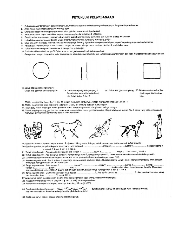 Petunjuk Pelaksanaan DDST PDF | PDF