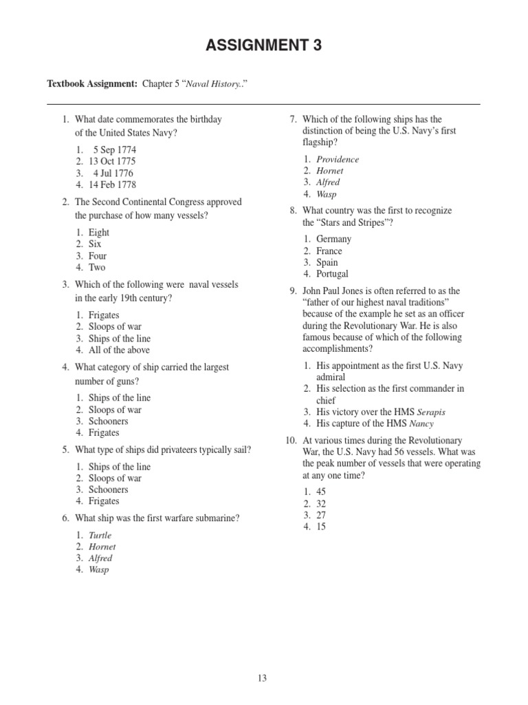 Assignment 3: Textbook Assignment: Chapter 5 "Naval History.." | PDF ...