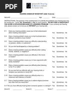 HHIA Assessment for Adults | PDF