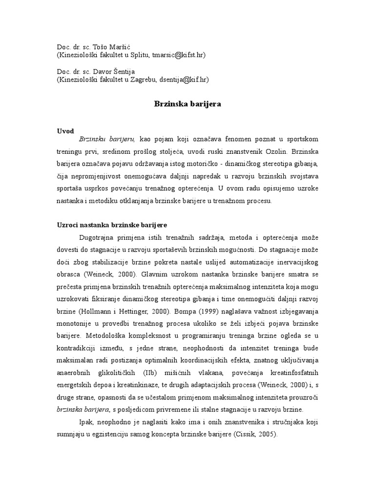 Brzinska Barijera | PDF