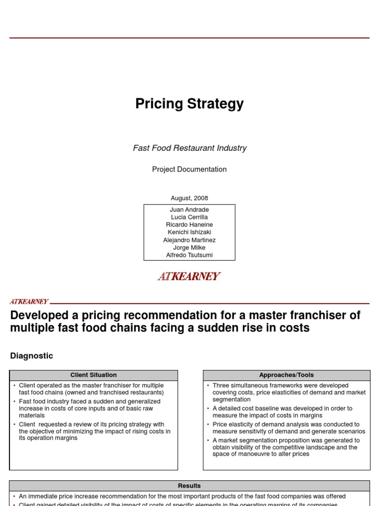 Fast Food Pricing Strategy Analysis | PDF | Demand | Price Elasticity ...