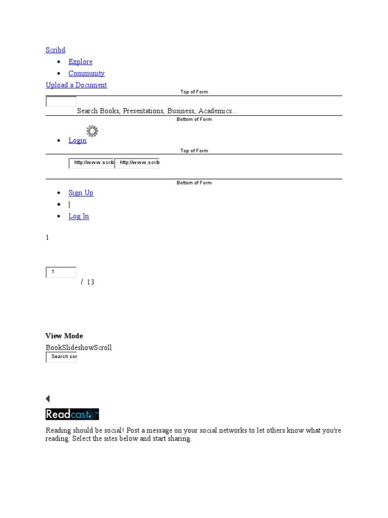 Scribd Explore Community Upload A Document: Search Books, Presentations ...