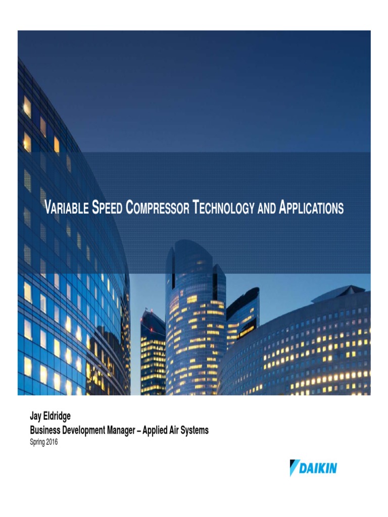 NY 1943 Variable Speed Compressor Applications | PDF | Hvac | Air ...