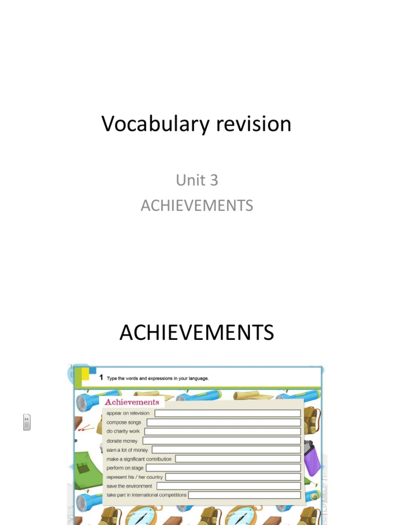 Achievements Vocabulary | PDF