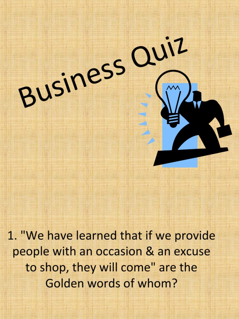 Business Quiz | PDF | Business