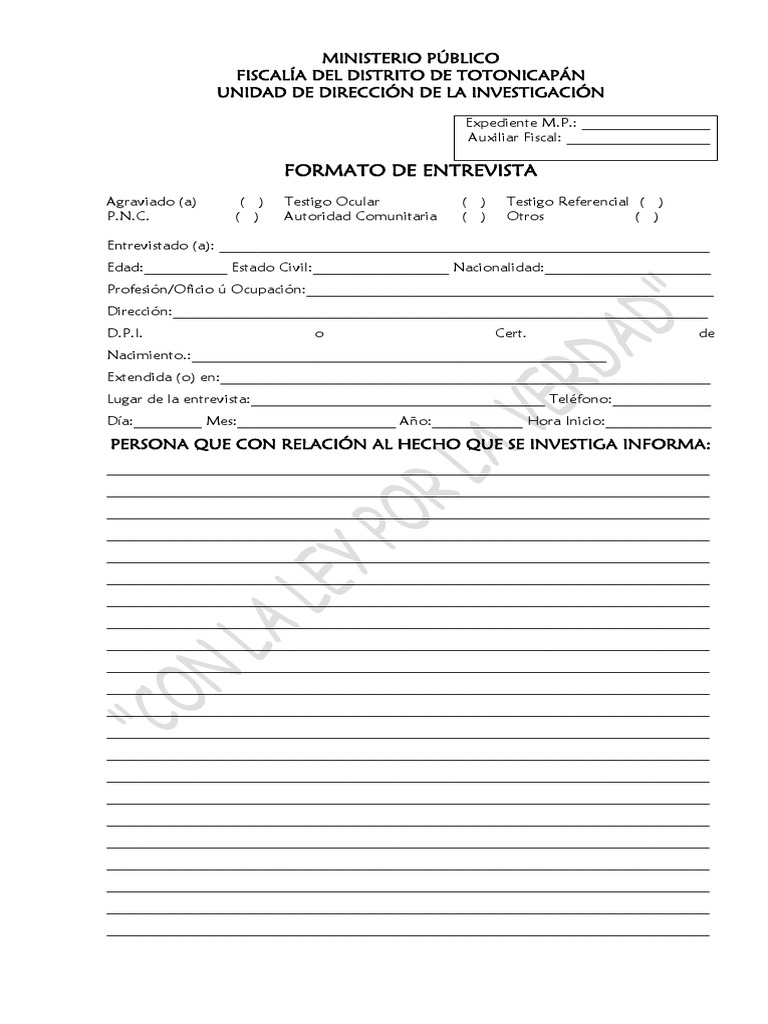 Formato de Entrevista | PDF | Gobierno | Instituciones sociales