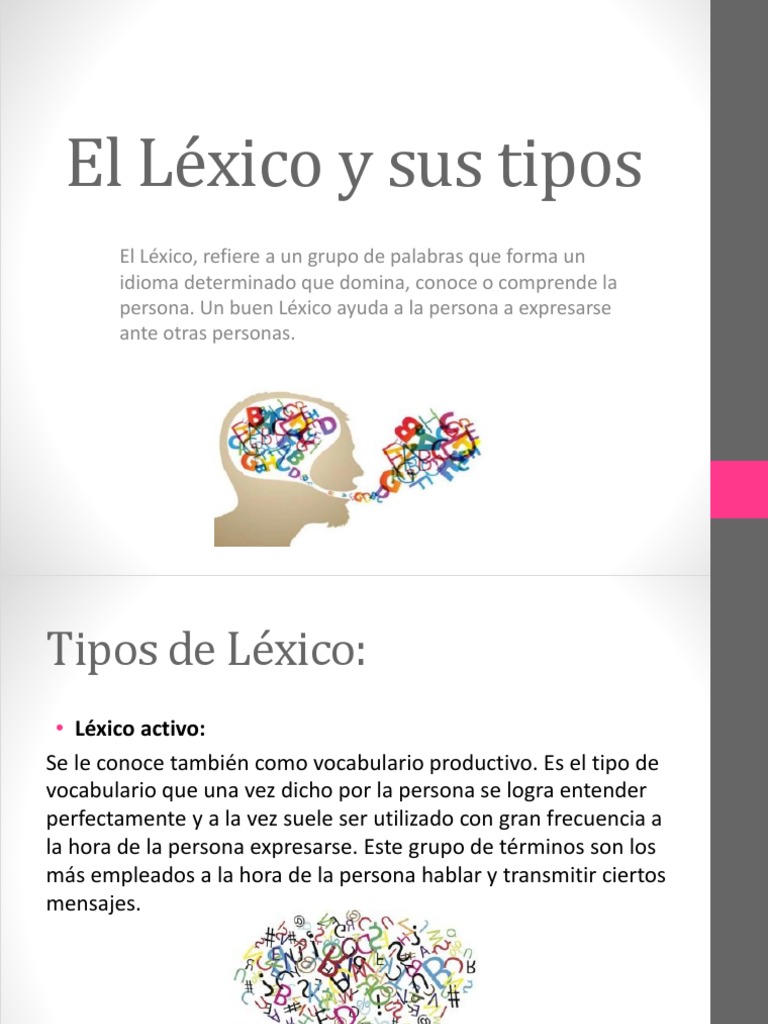Lexico y Tipos de Lexico | PDF | Léxico | Palabra