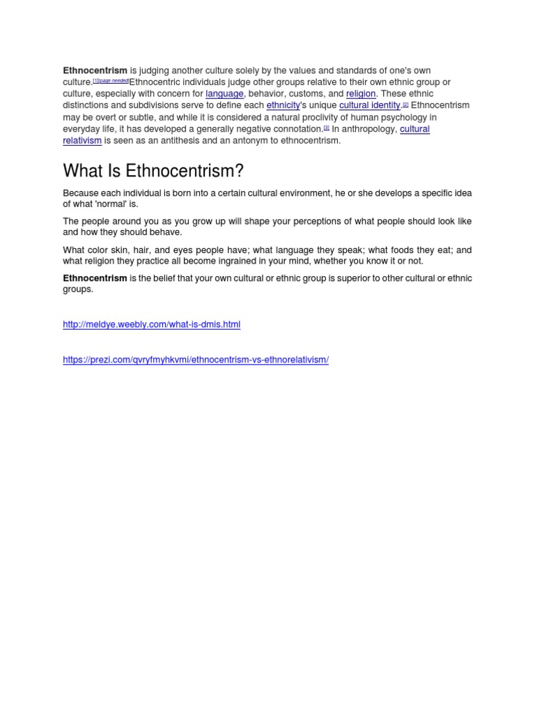What Is Ethnocentrism?: Language Religion Ethnicity Cultural Identity ...