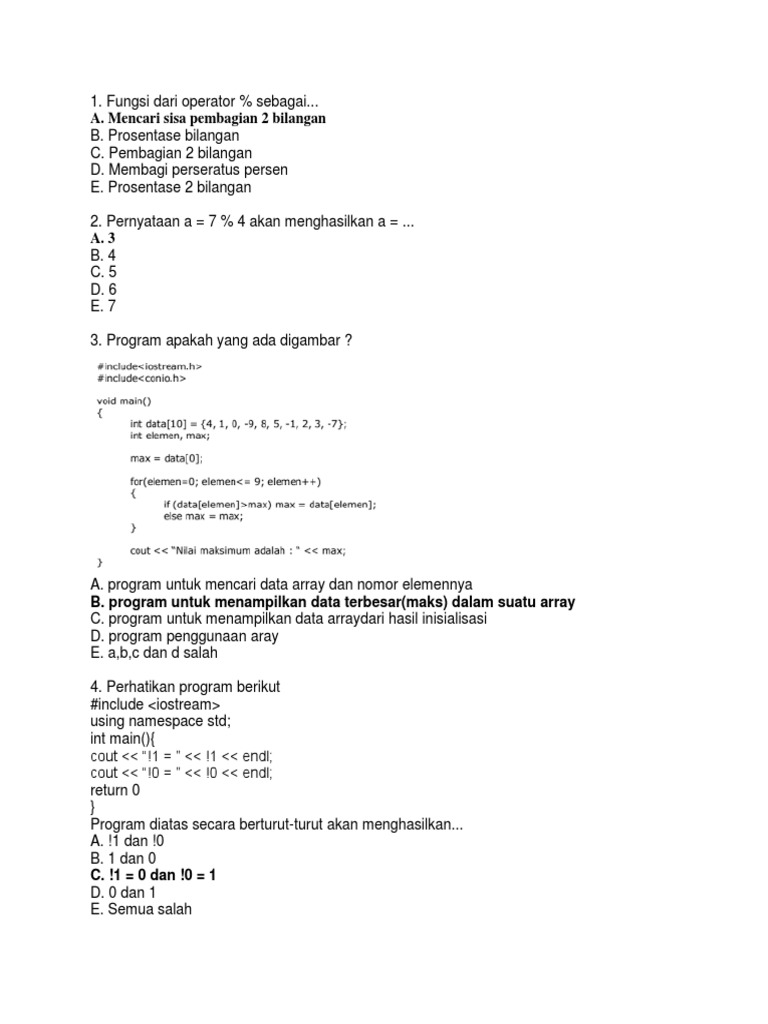 Soal Program C++ | PDF
