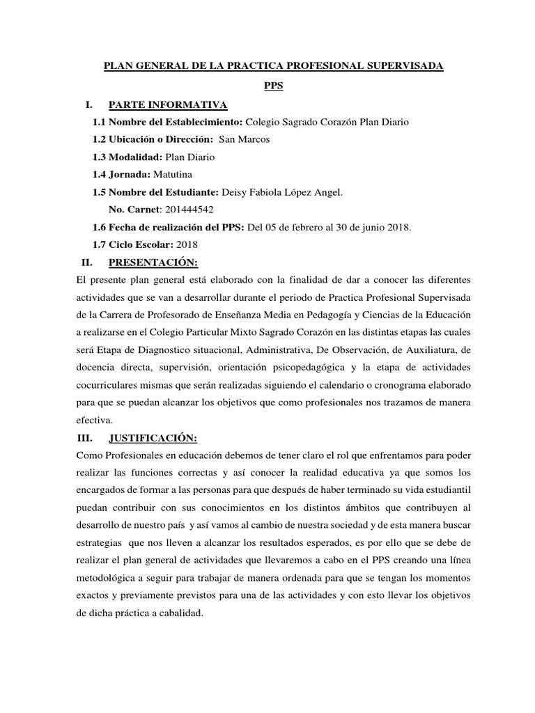 Plan General de La Practica Profesional Supervisada Deisy | PDF | Epistemología | Cognición