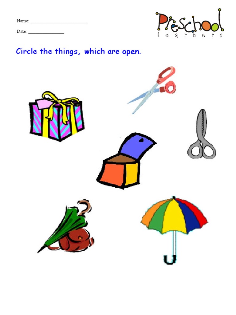 Circle The Things, Which Are Open.: Name: - Date | PDF