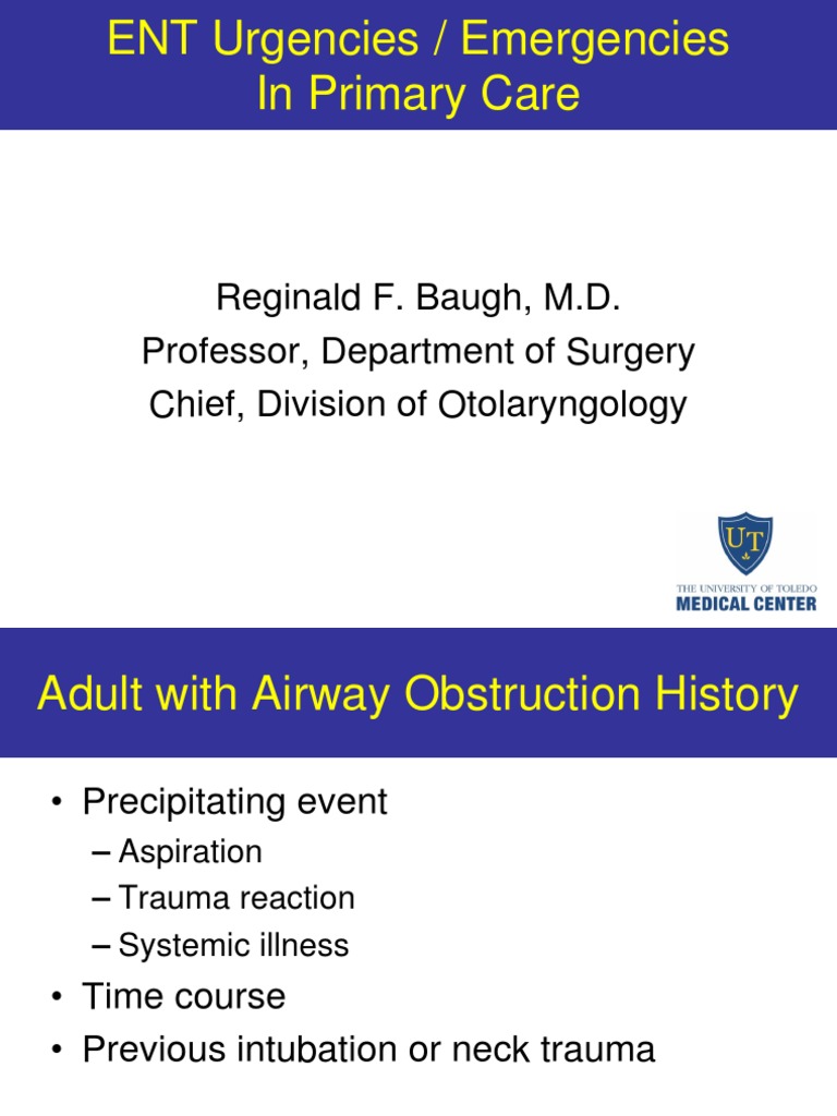 ENT Urgencies / Emergencies in Primary Care | PDF | Human Anatomy ...