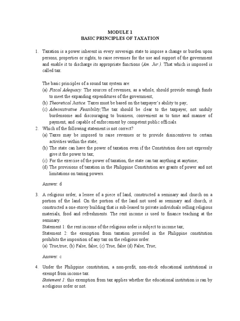 Module1 Basic Principles Pdf Withholding Tax Franchising