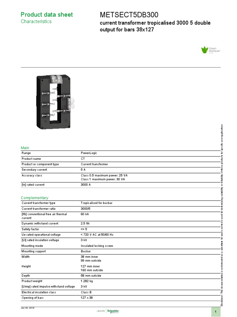 Acti 9 Iem3000 - Metsect5db300 | PDF | Transformer | Electrical Engineering