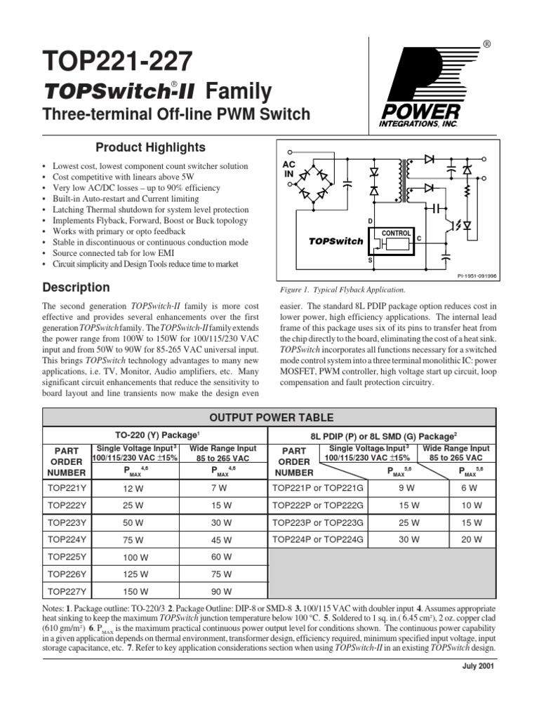 Top221 227 | PDF | Mosfet | Field Effect Transistor