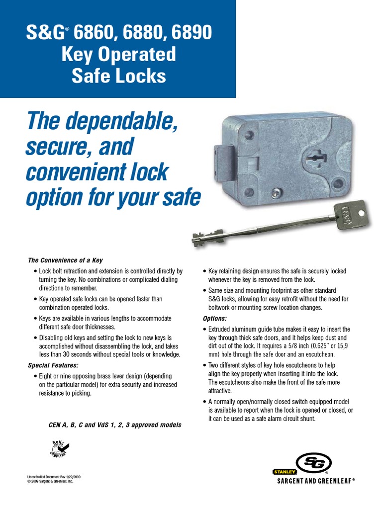 FAS Data Sheet | PDF | Lock (Security Device) | Screw