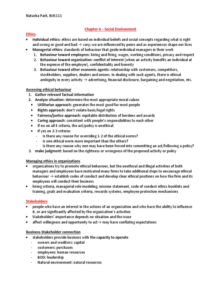 Chapter 4 - Social Environment | PDF | Corporate Social Responsibility ...