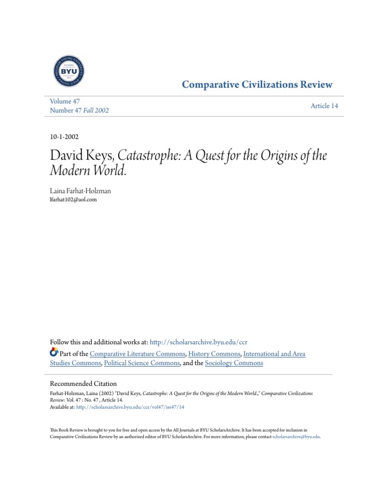 7 David Keys Tanıtım Catastrophe A Quest For The Origins | PDF | Spain ...