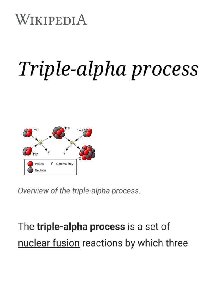 Triple Alpha Process | Nuclear Physics | Applied And Interdisciplinary ...